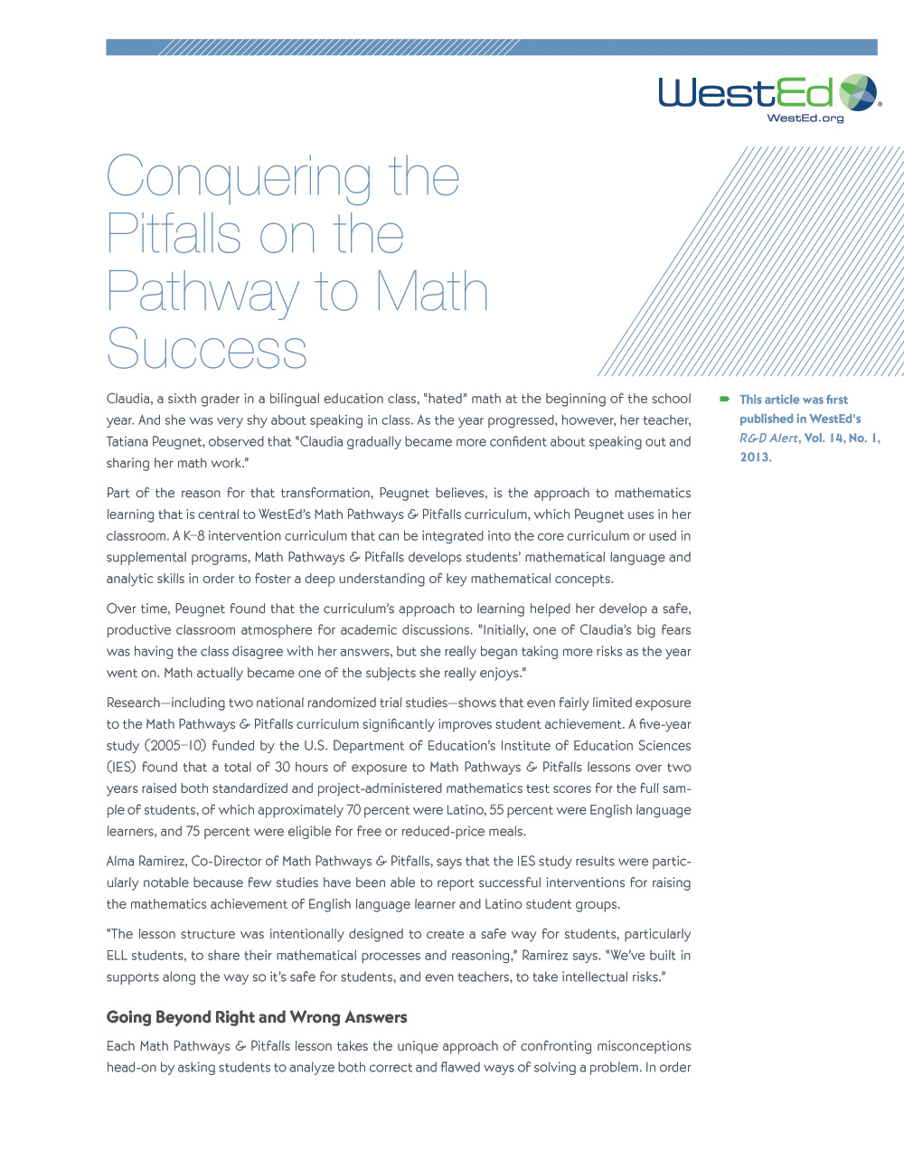 Conquering the Pitfalls on the Pathway to Math Success – WestEd