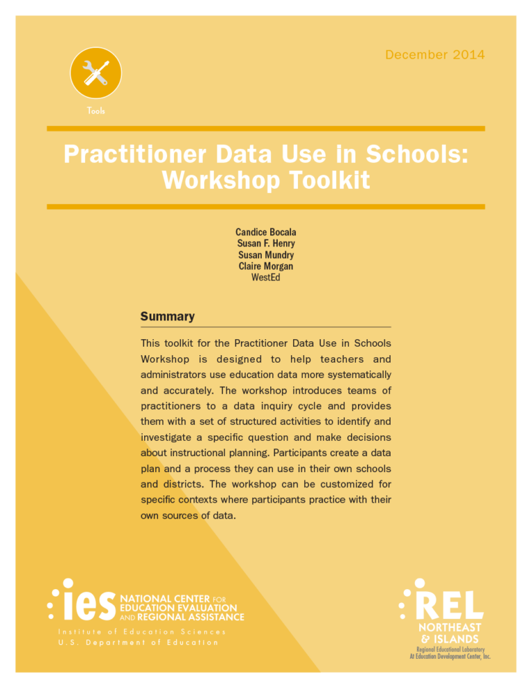 Practitioner Data Use in Schools: Workshop Toolkit – WestEd