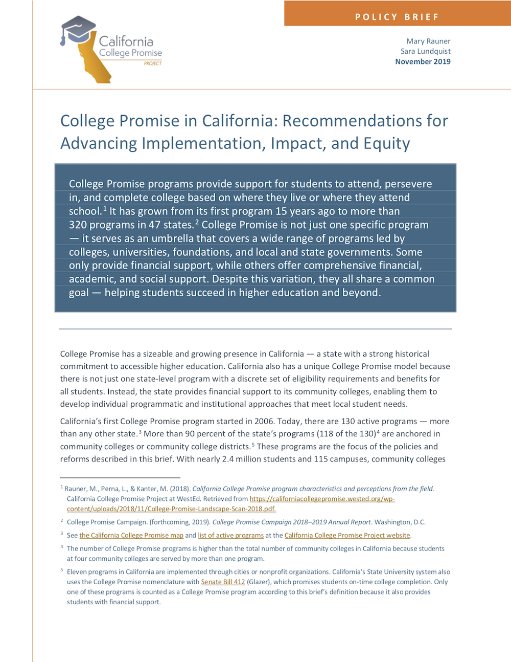 College Promise in California: Recommendations for Advancing ...