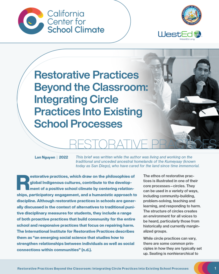Restorative Practices Beyond the Classroom: Integrating Circle ...