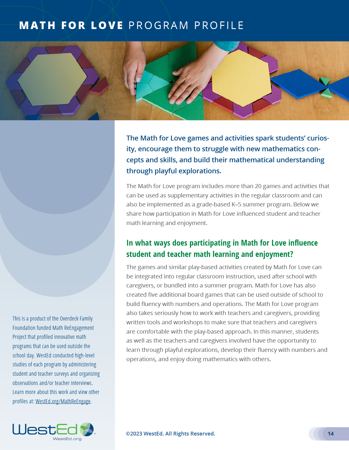 Math for Love Program Profile – WestEd