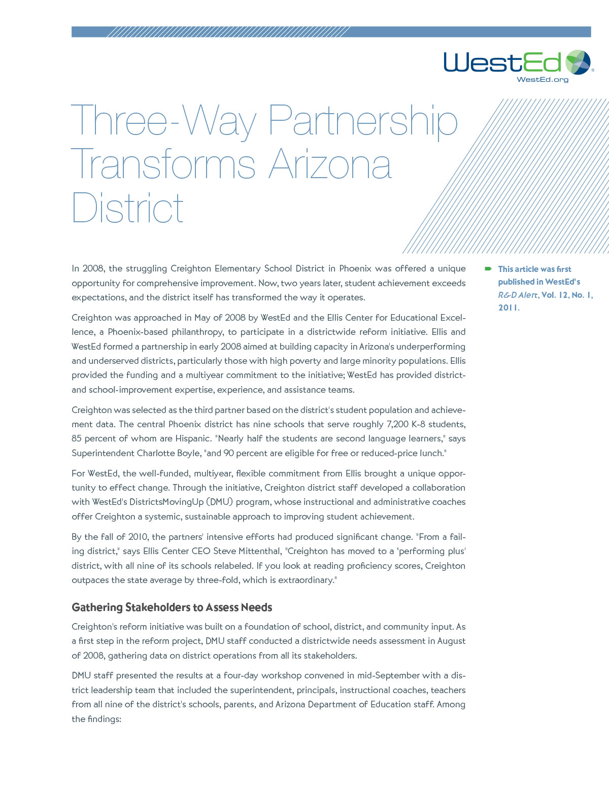 Three-Way Partnership Transforms Arizona District – WestEd