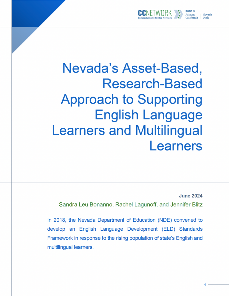 Nevada’s Asset-Based, Research-Based Approach to Supporting English Language Learners and ...