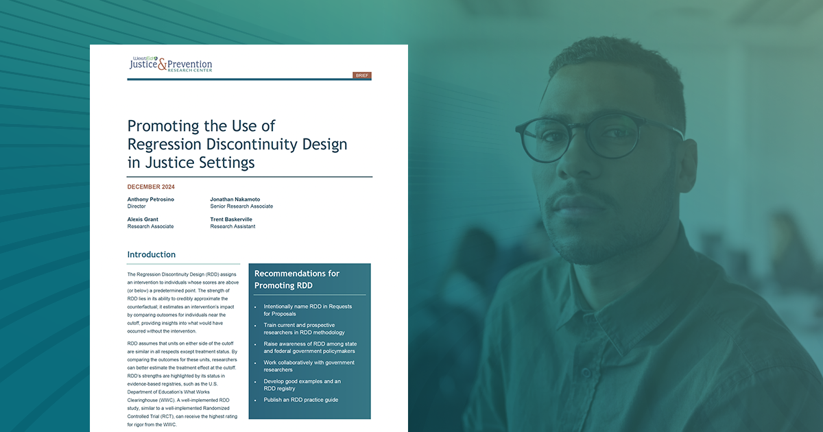 Promoting The Use Of Regression Discontinuity Design In Justice Settings Wested
